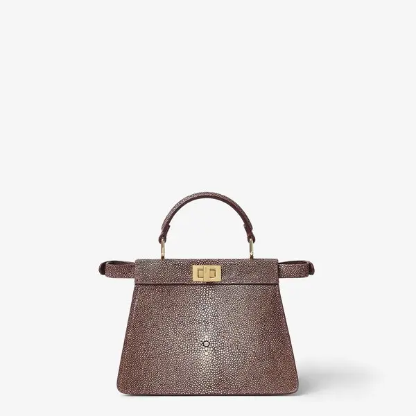 Fendi Peekaboo® Iseeu Petite Dark Red Stingray Leather Bag